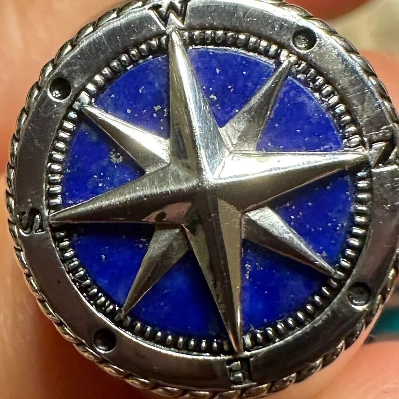 EFFY® Men's Lapis Lazuli Compass Ring in Sterling Silver Sz 10 NWT - Etsy