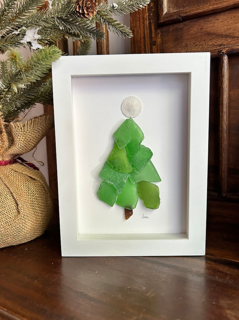Sea Glass Christmas Tree Artwork - Etsy