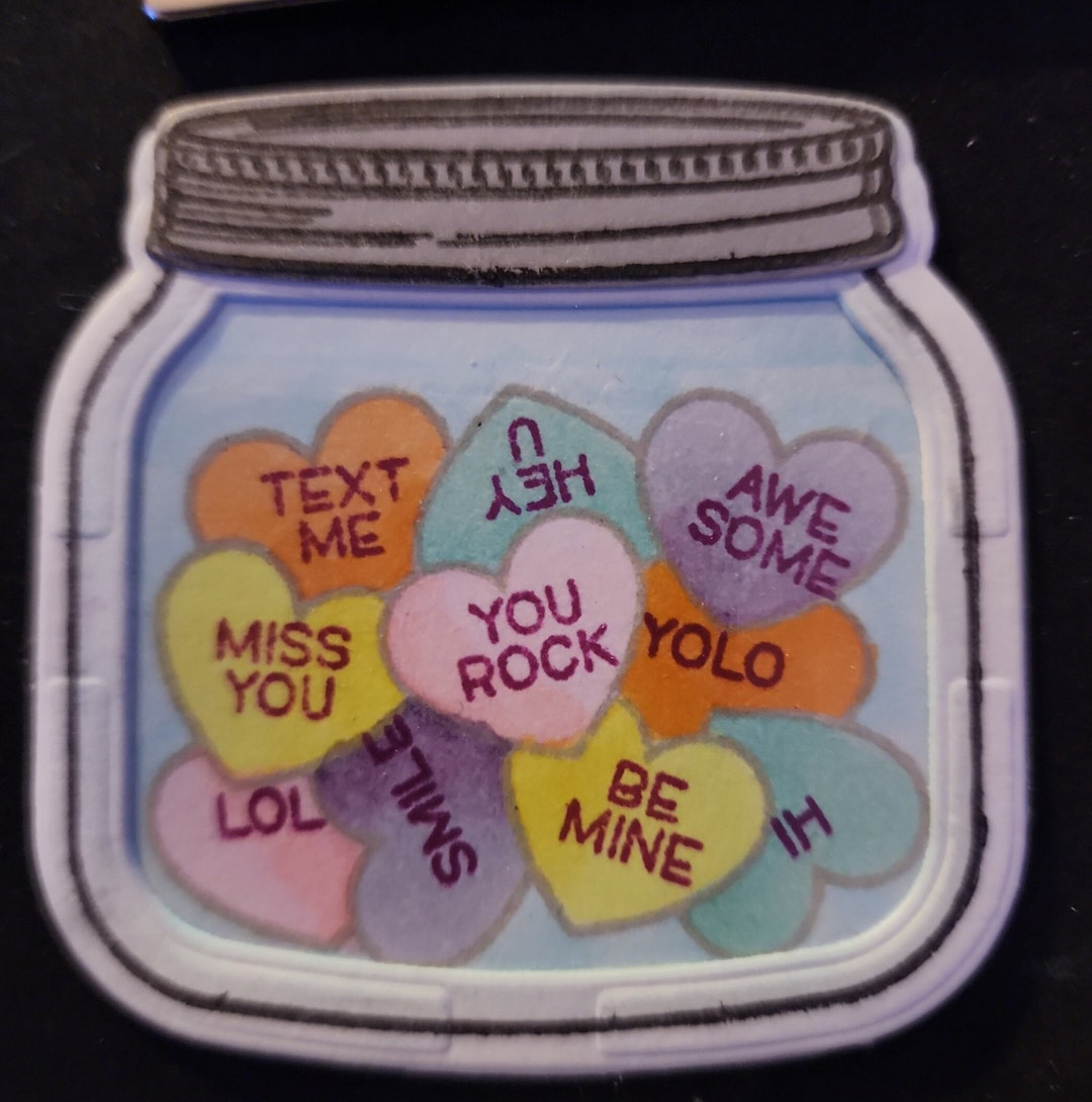 Candy Hearts Jar - Etsy