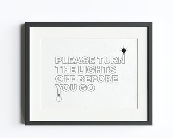 Turn off Lights Reminder - Etsy