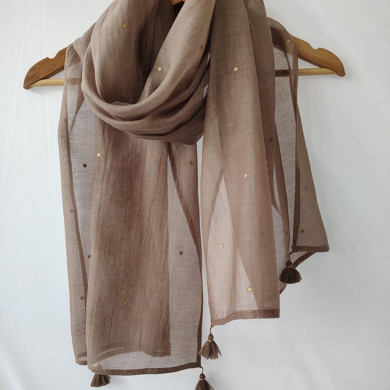 Hand Embroidered Scarf - Etsy