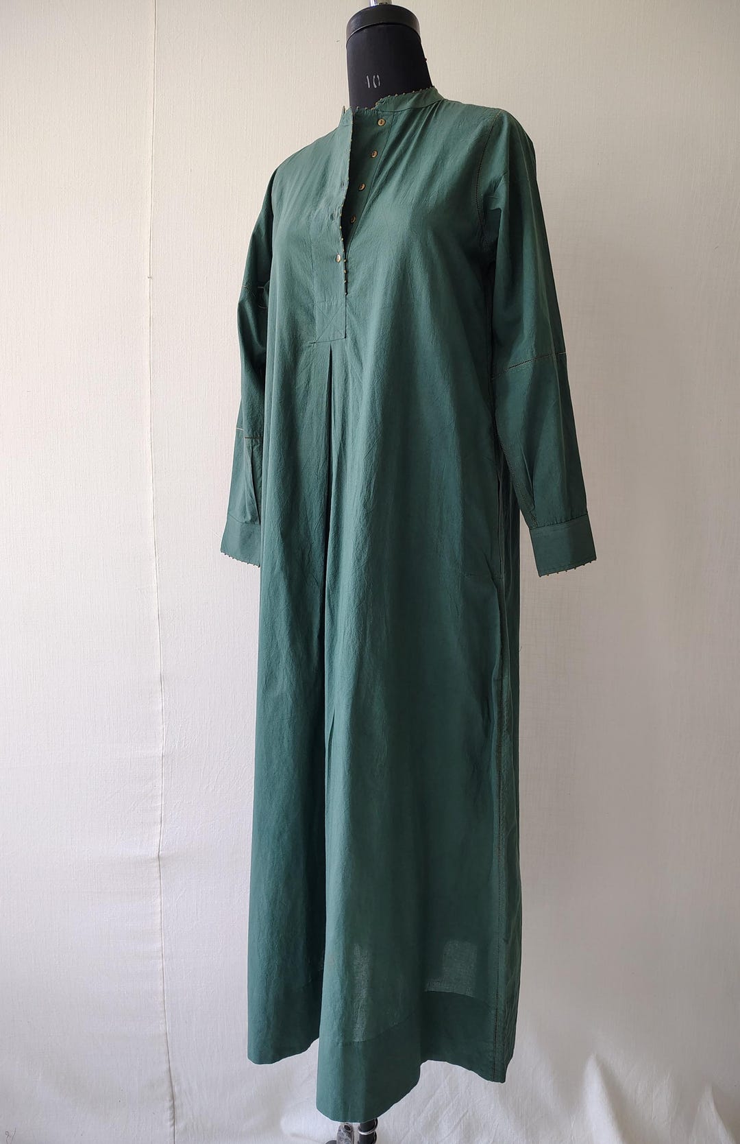 Cotton Maxi Dress Long: Hand Embroidered Detail, With Pockets & Full ...