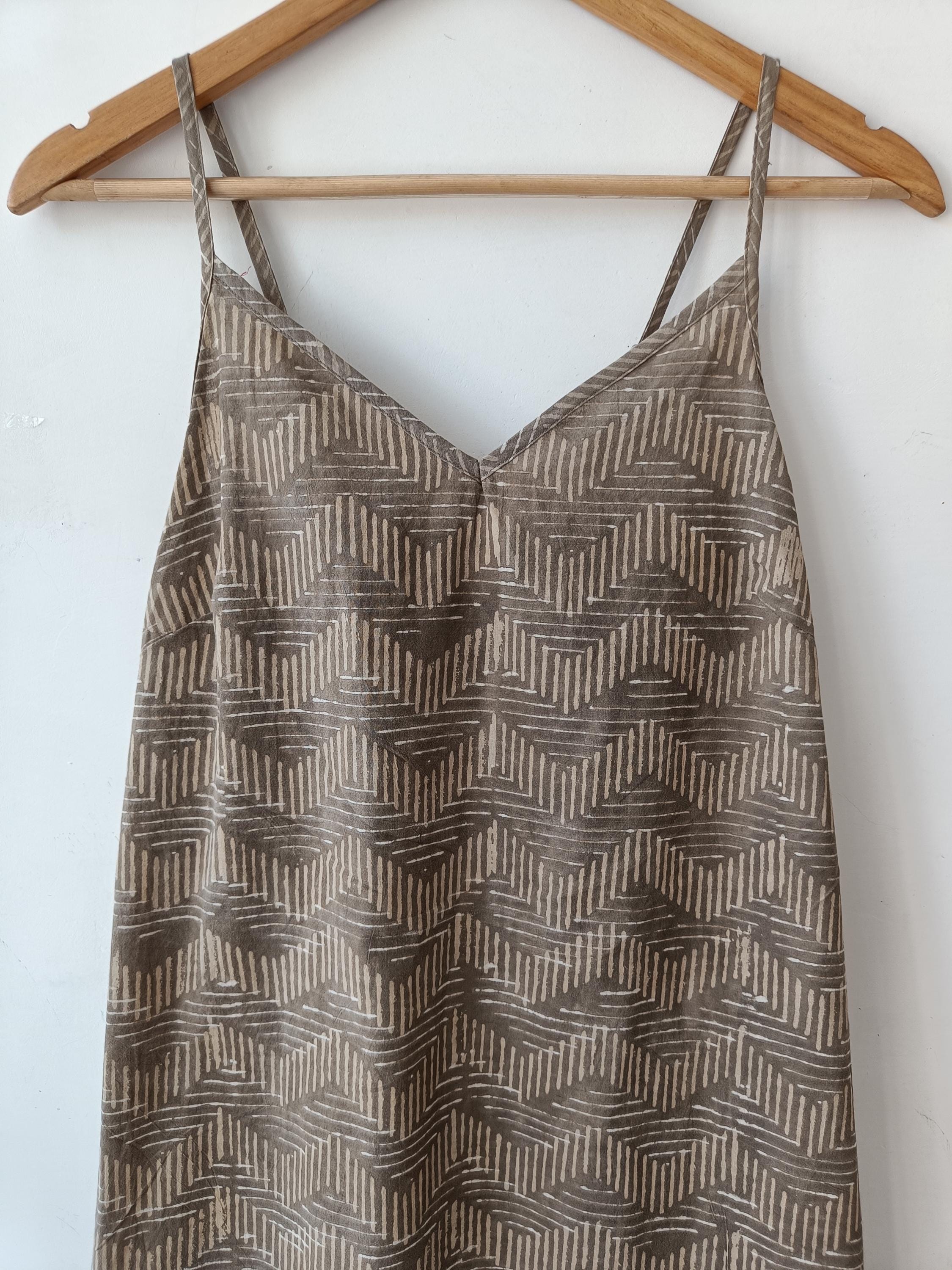 Boho Block Print Cotton Mini Dress: Handmade Strappy Summer Dress - Etsy