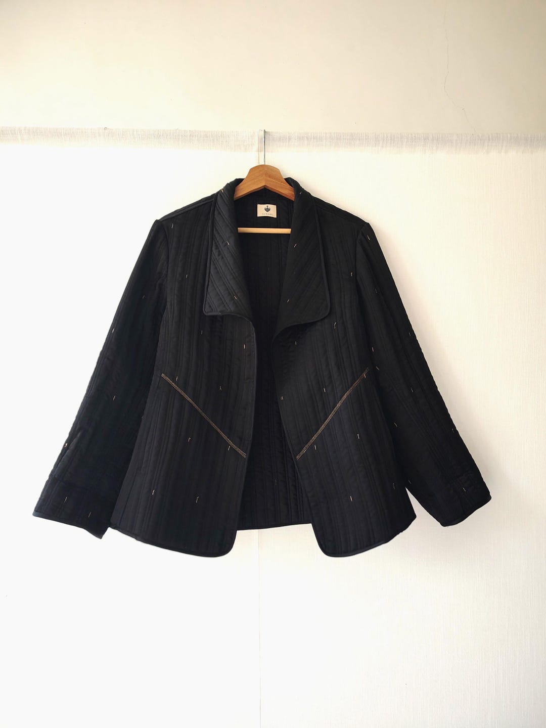Black-gold Quilted Jacket , Indian Boho Women's Winter Coat - Etsy