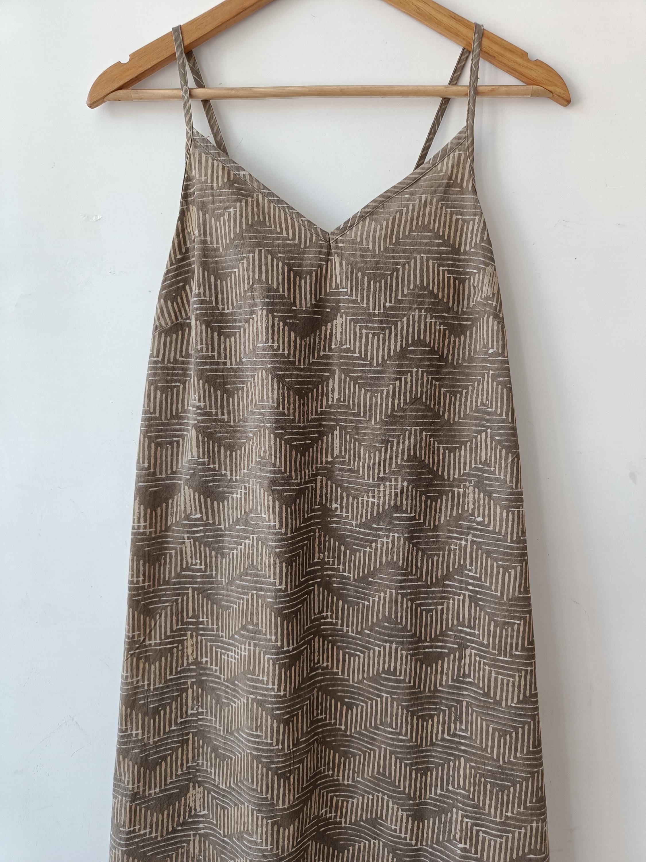 Boho Block Print Cotton Mini Dress: Handmade Strappy Summer Dress - Etsy