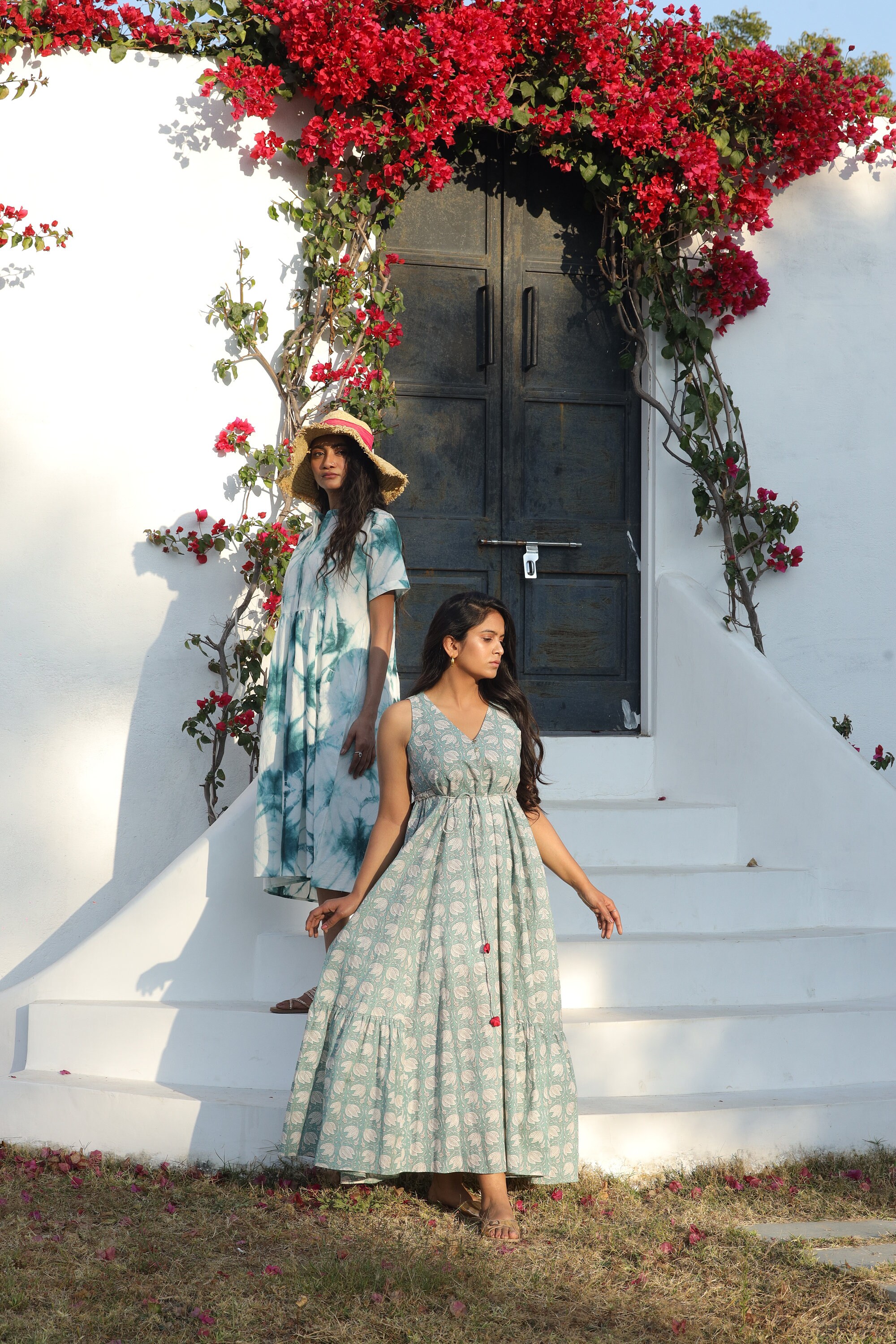 Shibori Tie Dye Dress || Hand Dyed Dress With Bead Work || Cotton ...