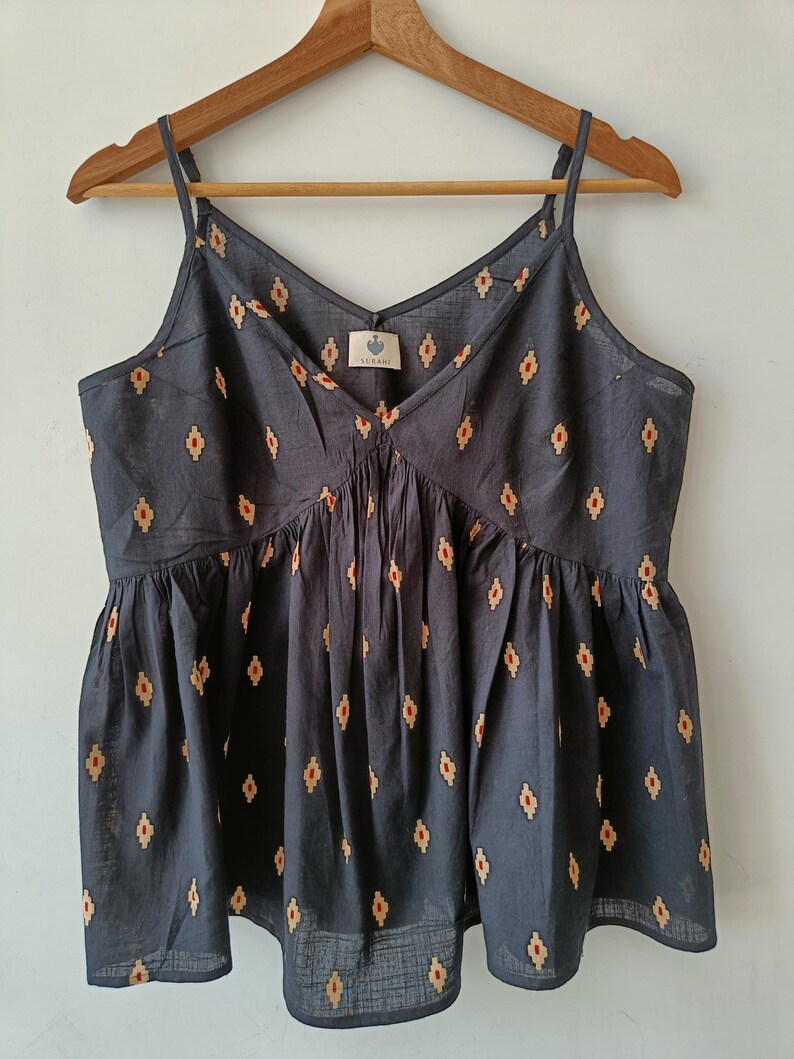 Pattern 11 Boho Ikat Print Cotton Tank Top: Handmade Summer Blouse - Etsy