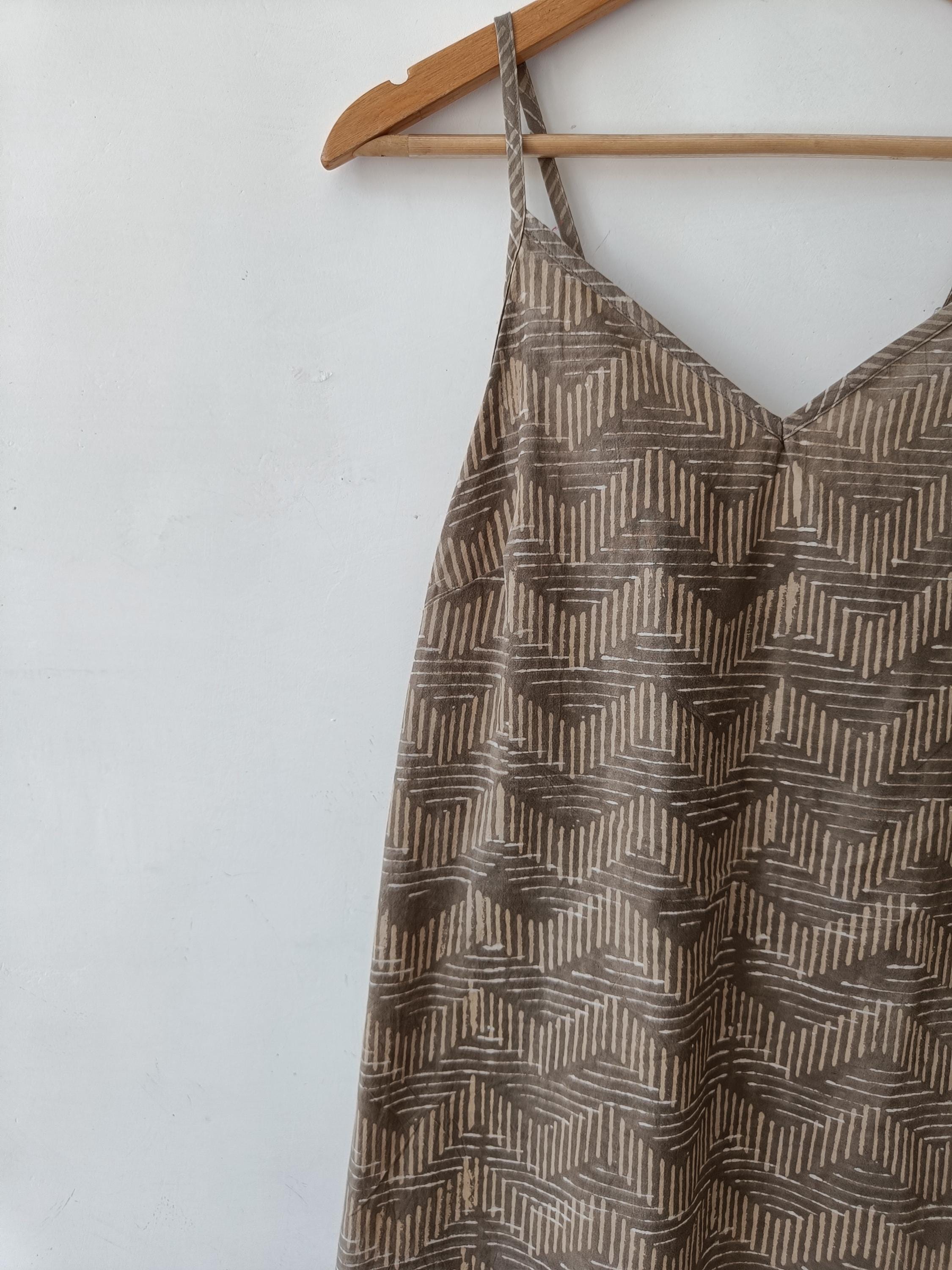 Boho Block Print Cotton Mini Dress: Handmade Strappy Summer Dress - Etsy