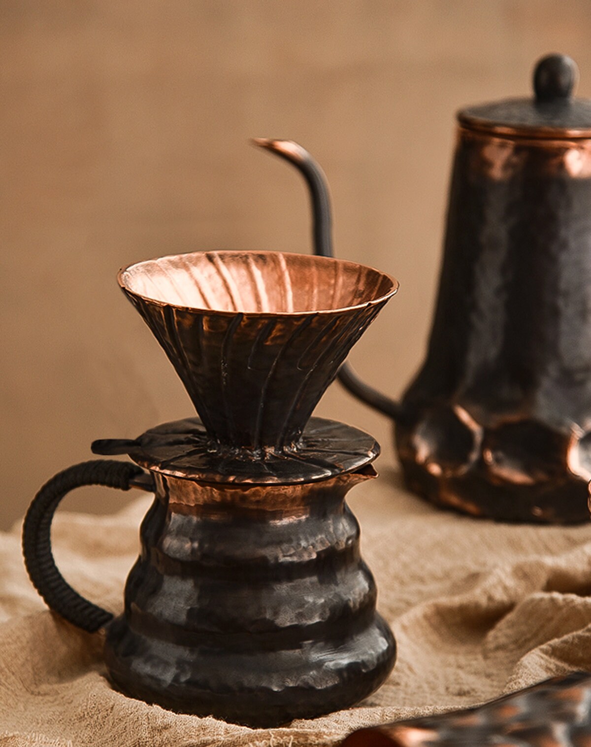 Copper Pour Over Coffee Filter, Coffee Dripper, Paperless Design, Cone ...