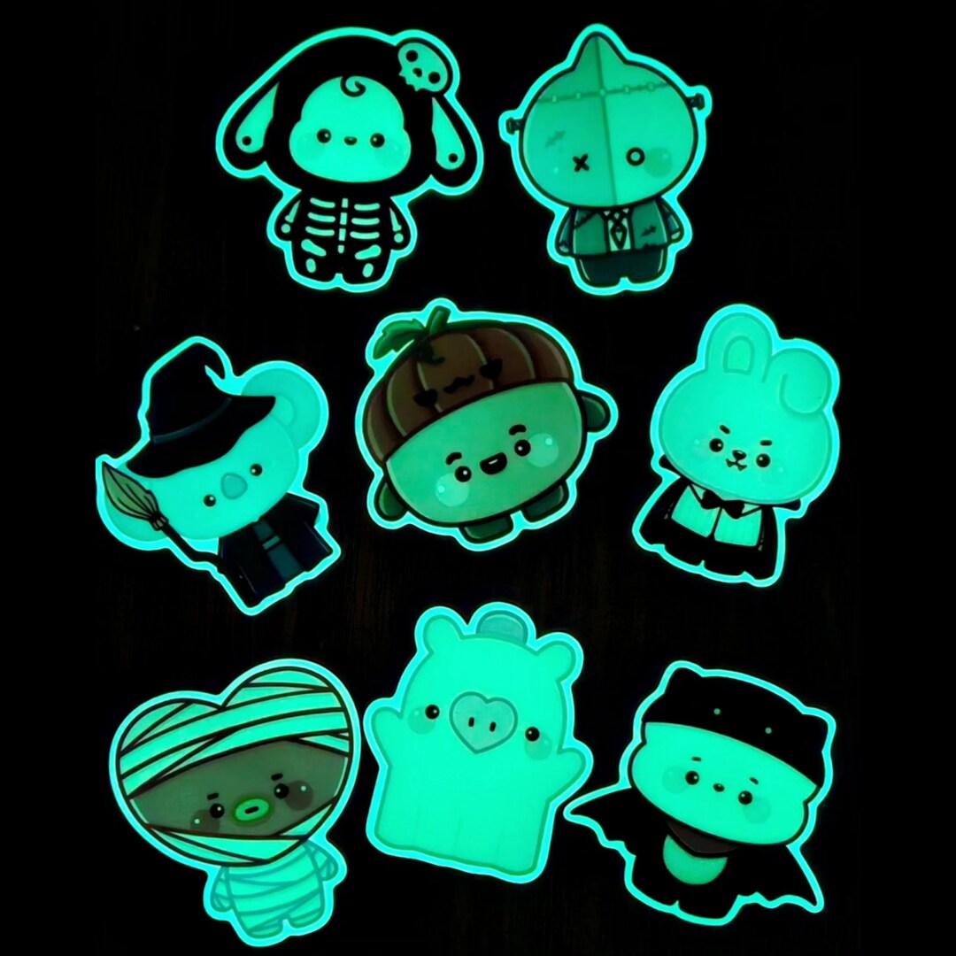 BTS BT21 Glow in the Dark Halloween Stickers - Etsy