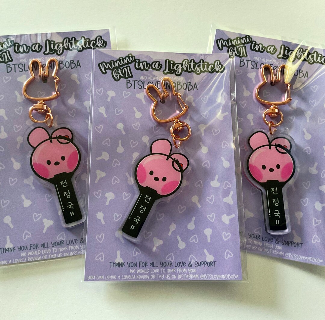Bangtan Minini in a Lightstick Keychain Double Sided Different Design ...