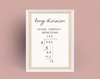 Long Division Poster - Etsy