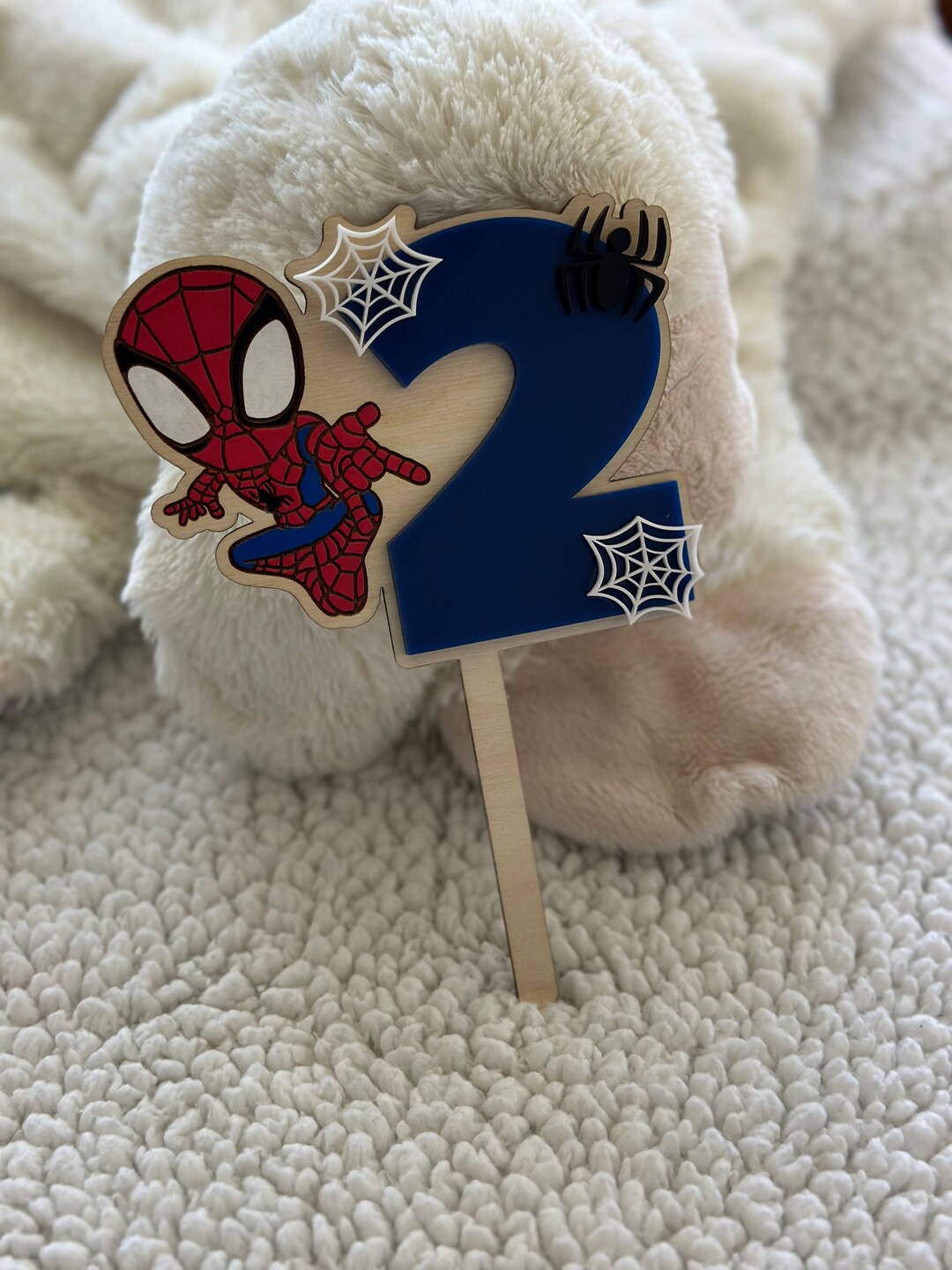 Spidey Cake Topper | Spider-man Themed Birthday | Cake Topper | Wooden ...
