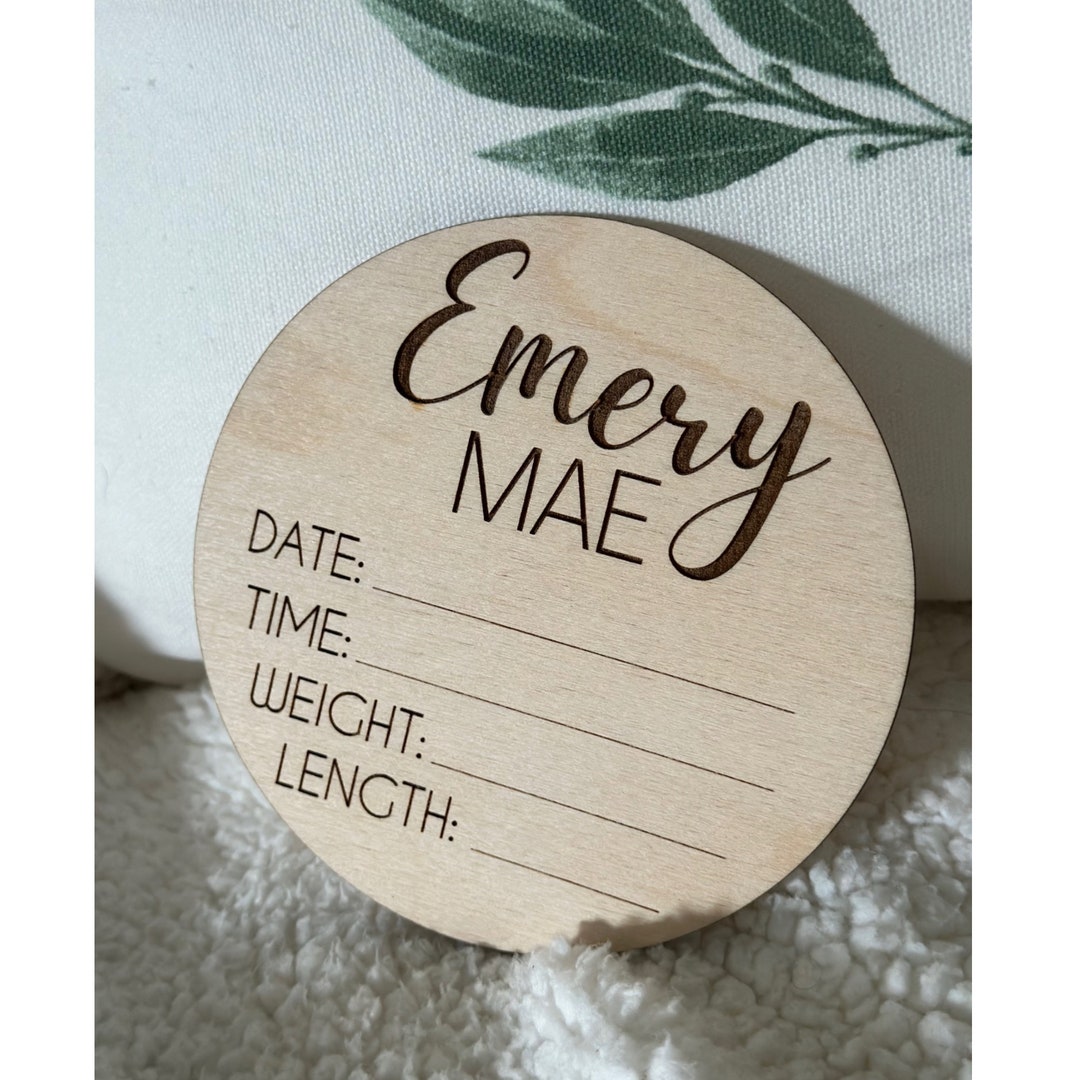 Wooden Baby Name Announcement Sign With Newborn Stats Wood Sign for ...