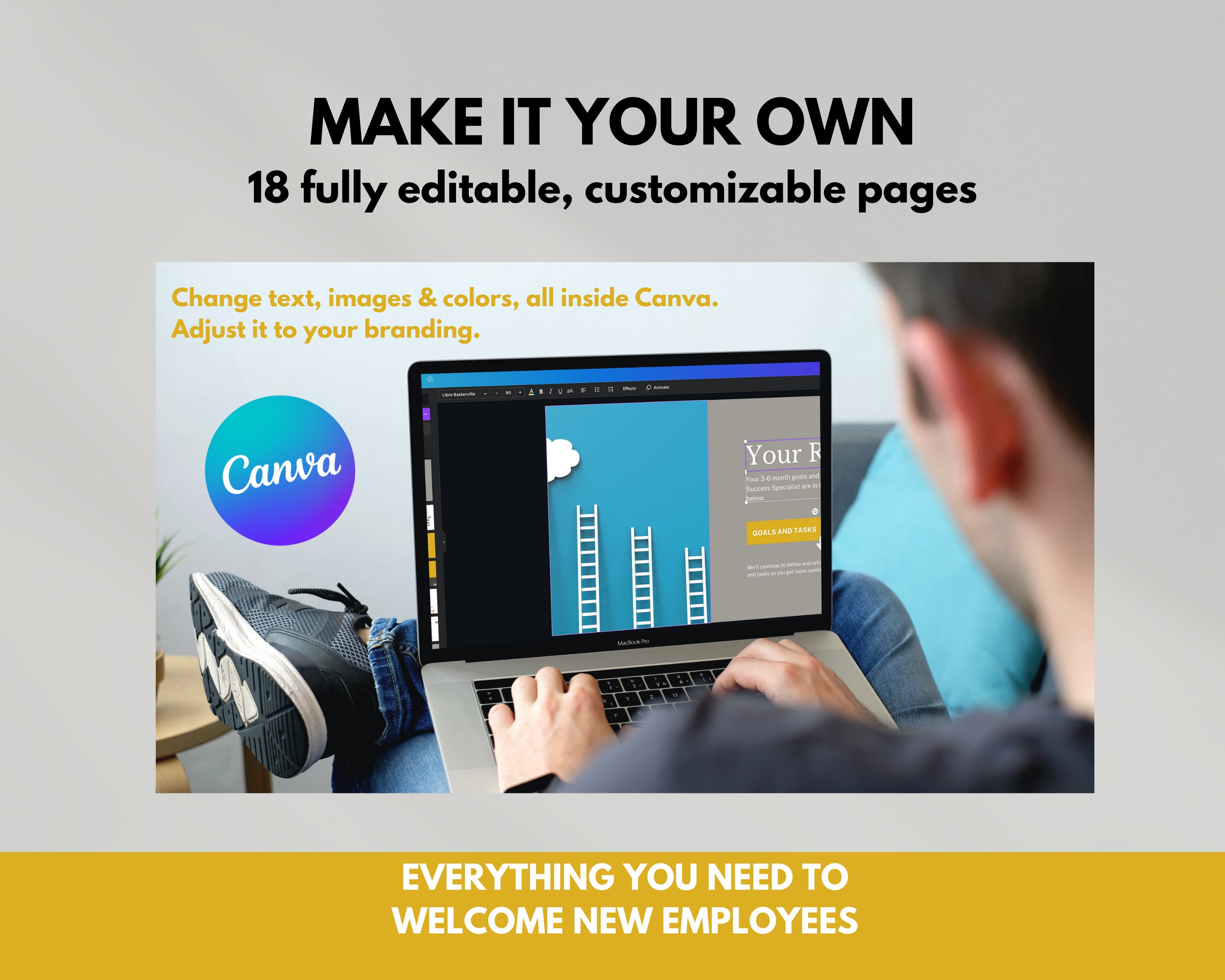 Employee Welcome Package Hire Kit Onboarding Canva Template Editable ...