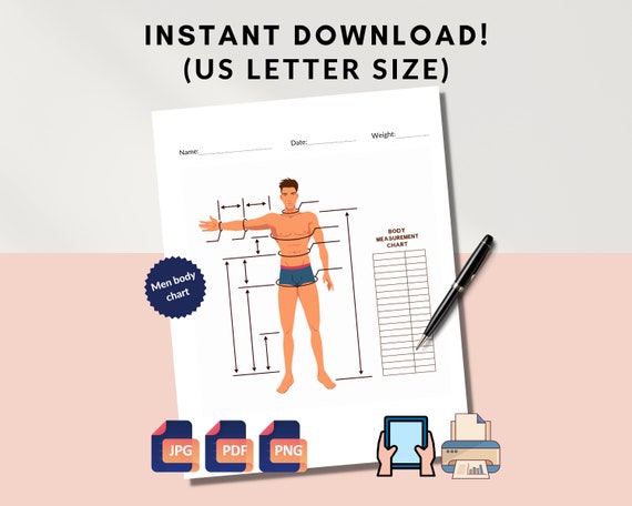 Male Body Measurement Tracker Chart