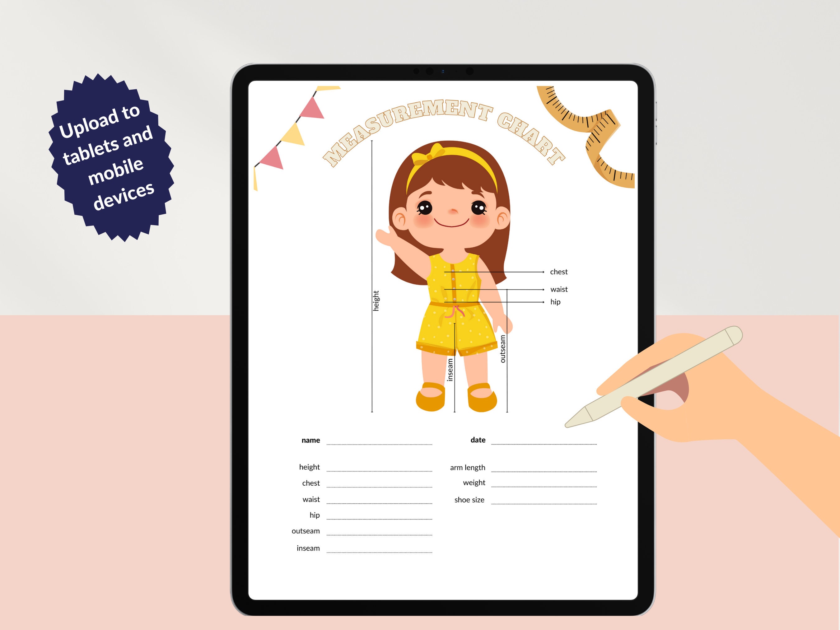 Body Measurement Chart Sheet Kids Body Measurement Chart Boy - Etsy ...