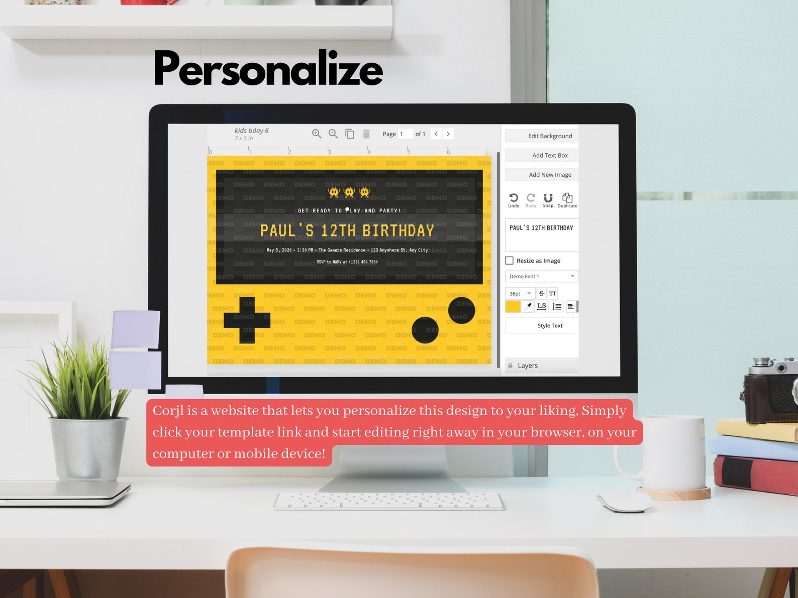 Printable Party Invitation Video Game Kids Birthday Invitation Nintendo ...