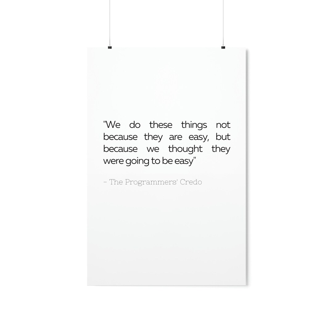 Programmer Credo Programming Poster Engineer Wall Art Programming Geeky ...