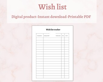 Printable Gift Tracker - Etsy