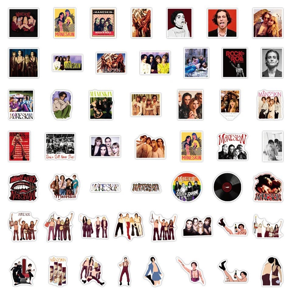 10/30/50PCS Maneskin Band Stickers Aesthetic Laptop Guitar Water Bottle ...
