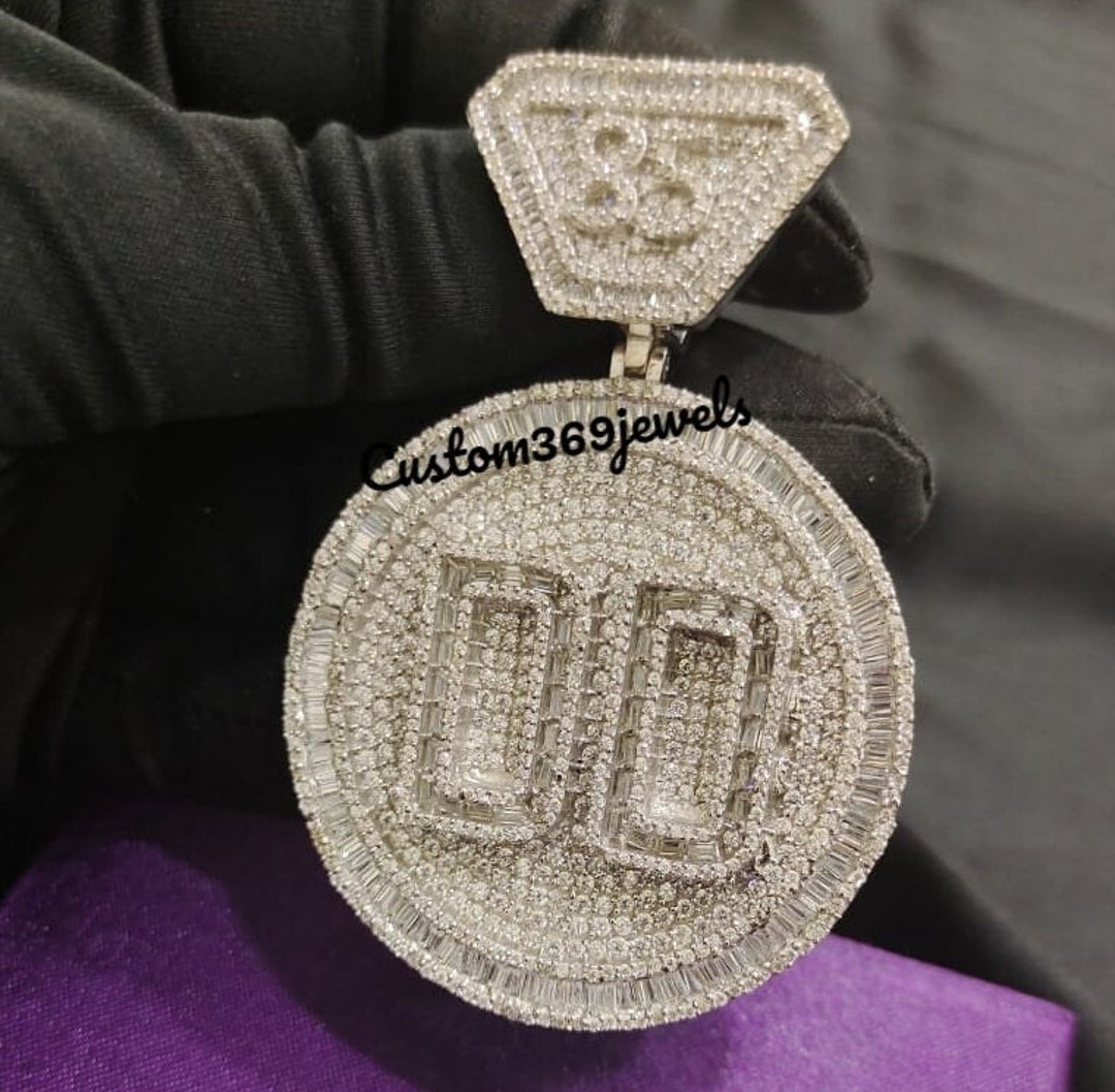 Iced Out Double Letter Custom Pendant / Any Two Alphabets Pendant / Men ...