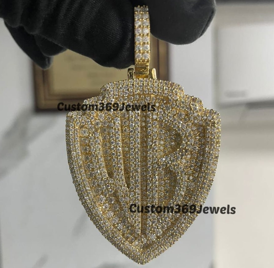 Men's Personalized WB Letter in Shield Pendant / Any Two Customize ...