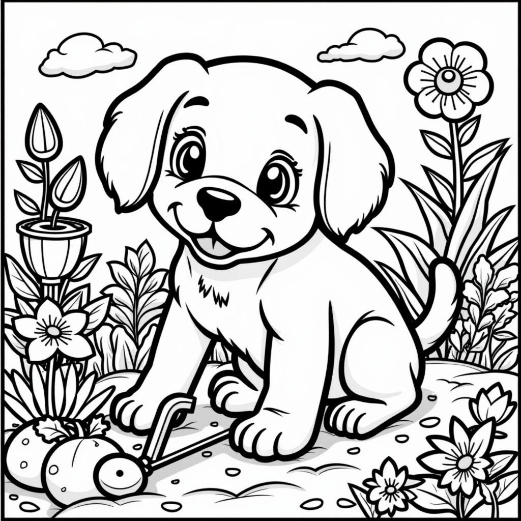 11 Printable Puppy Coloring Book Pages for Kids and Adults - Etsy