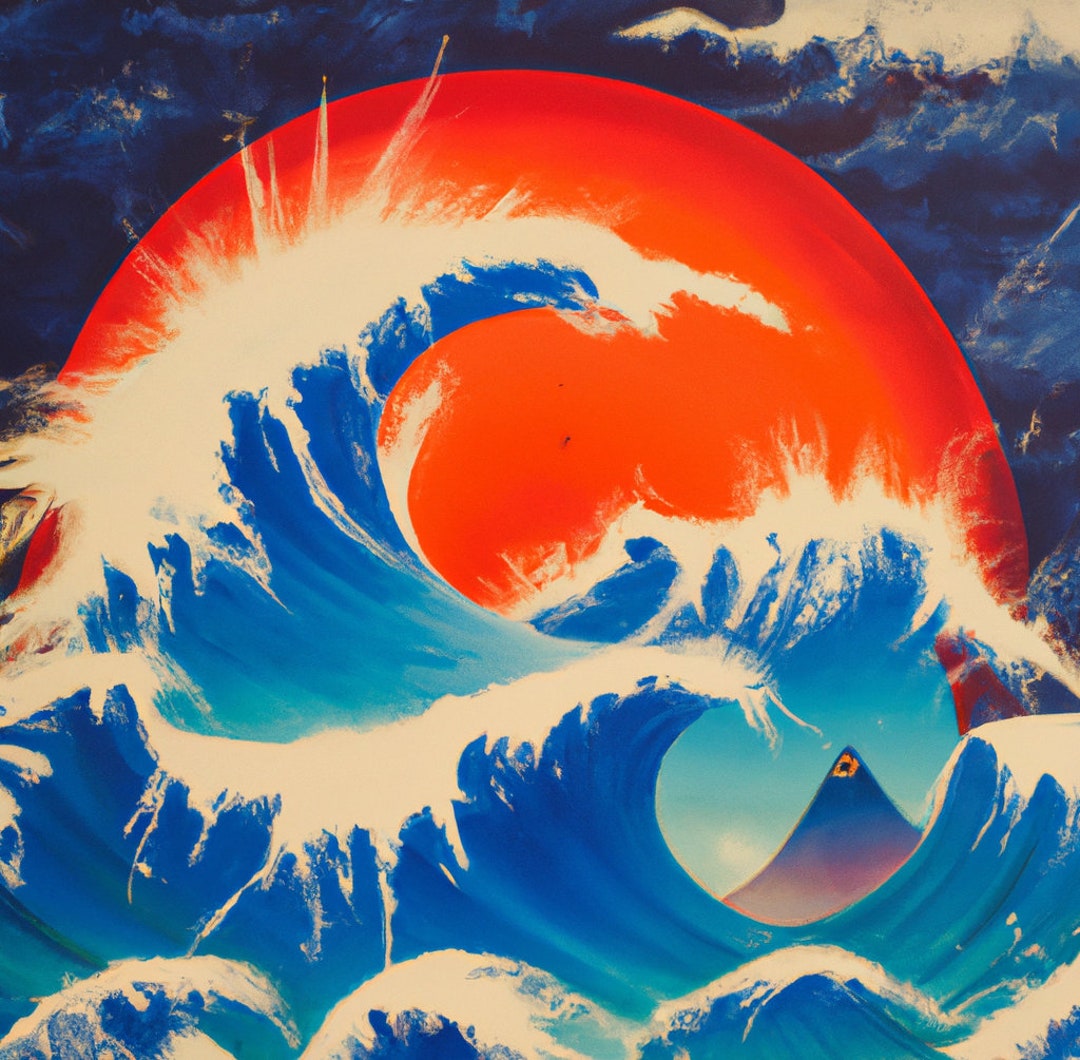 Japanese Vintage Tsunami Printable Art - Etsy