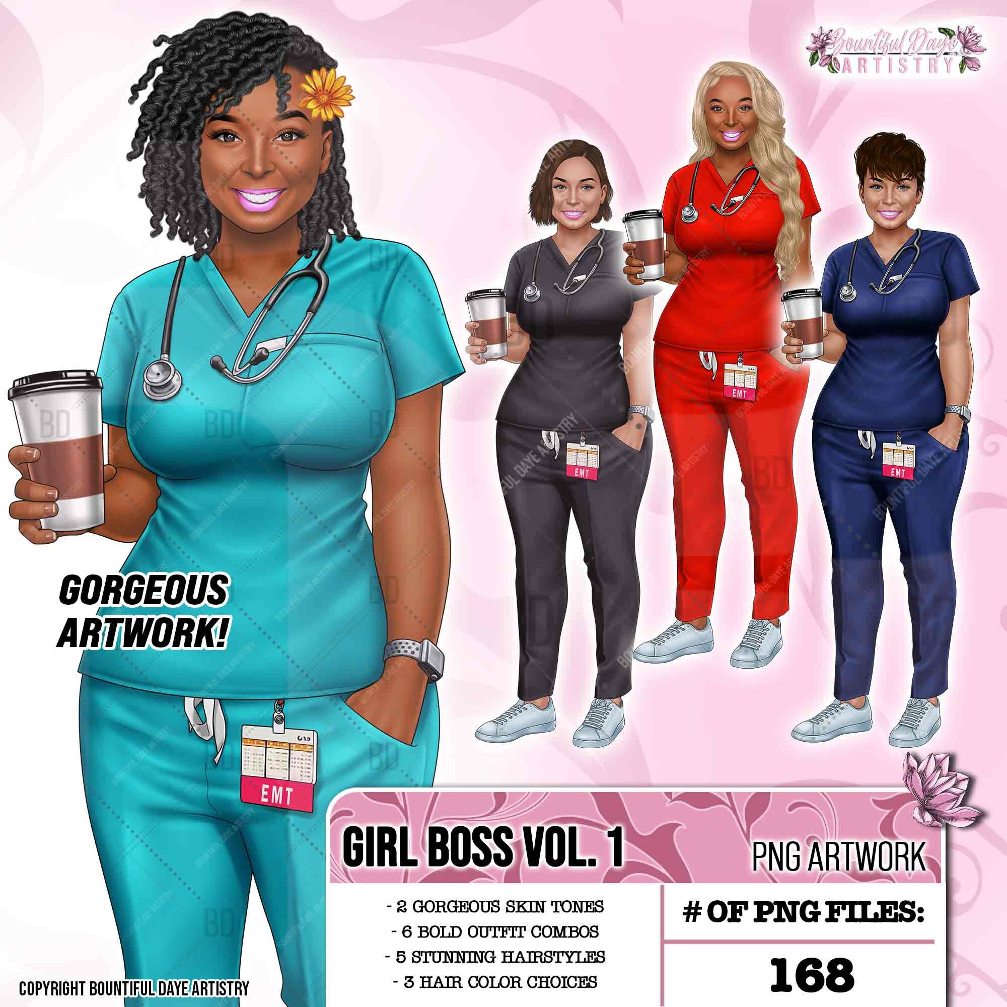 Nurse, EMT, Girl Fashion Clipart, Boss Fashion Clipart, Fashion Girl ...