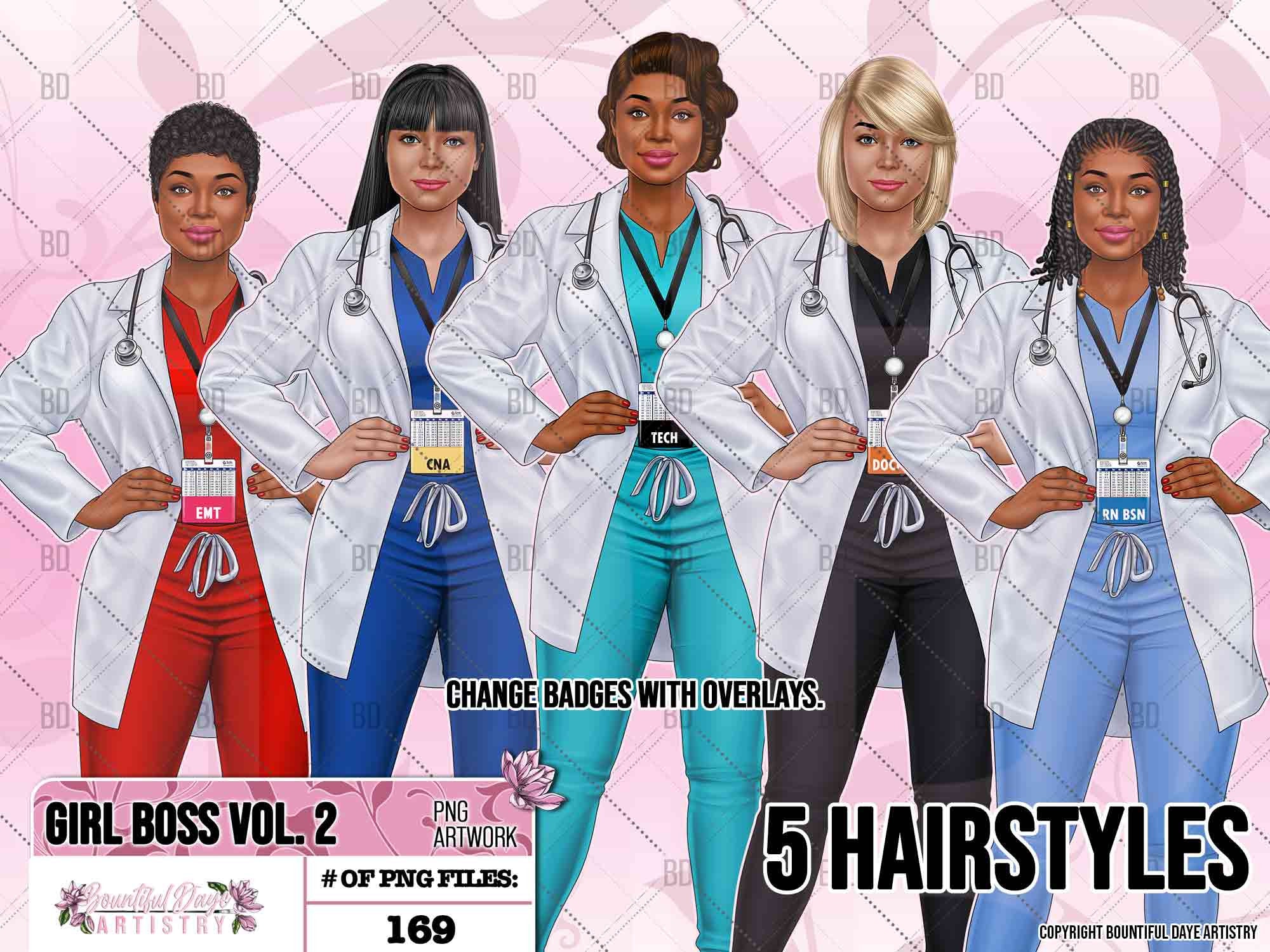 Doctor, RN, EMT Girl Fashion Clipart, Boss Fashion Clipart, Fashion ...