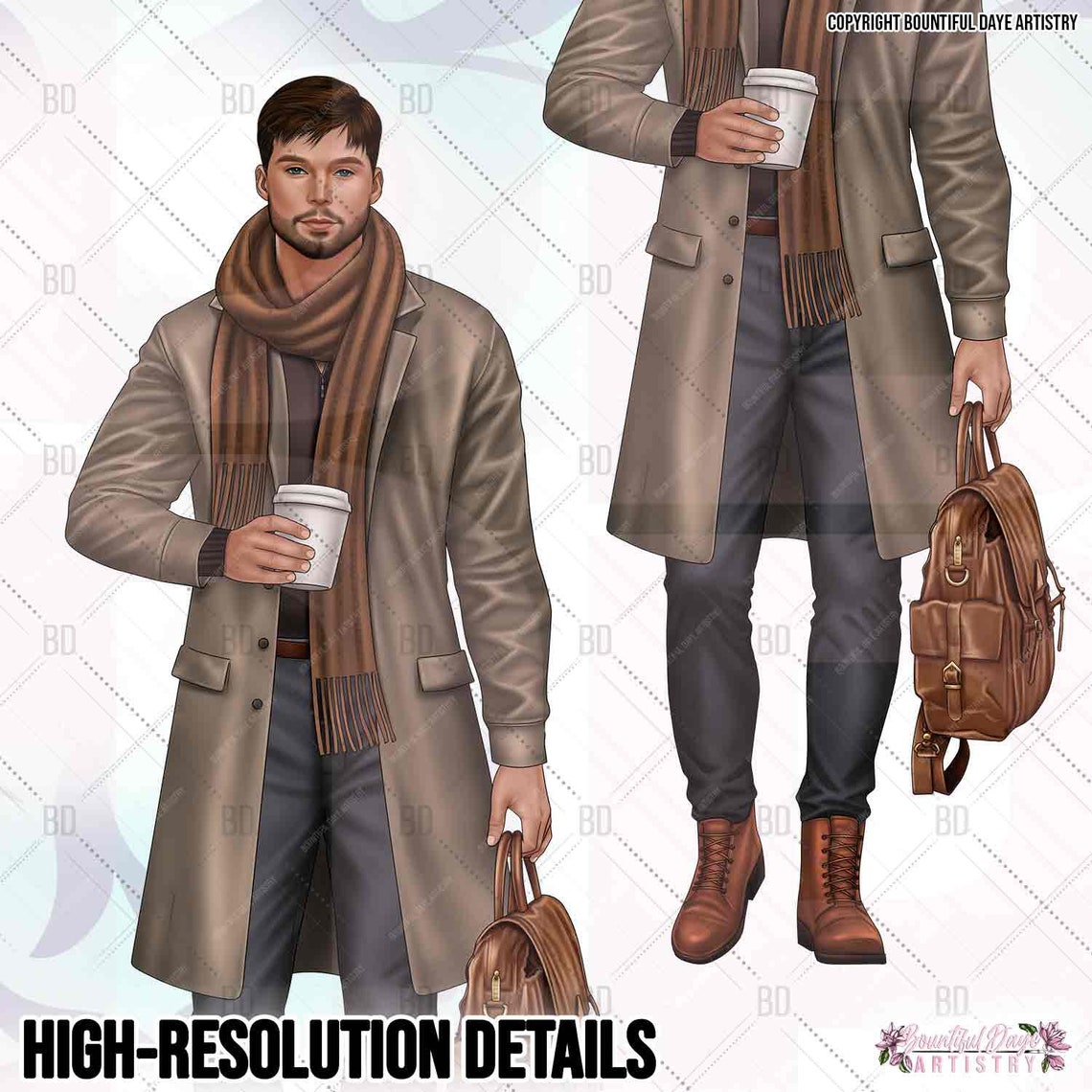 Man Clipart, Boyfriend Clipart, Fall Man Clipart, Winter Man Clipart ...