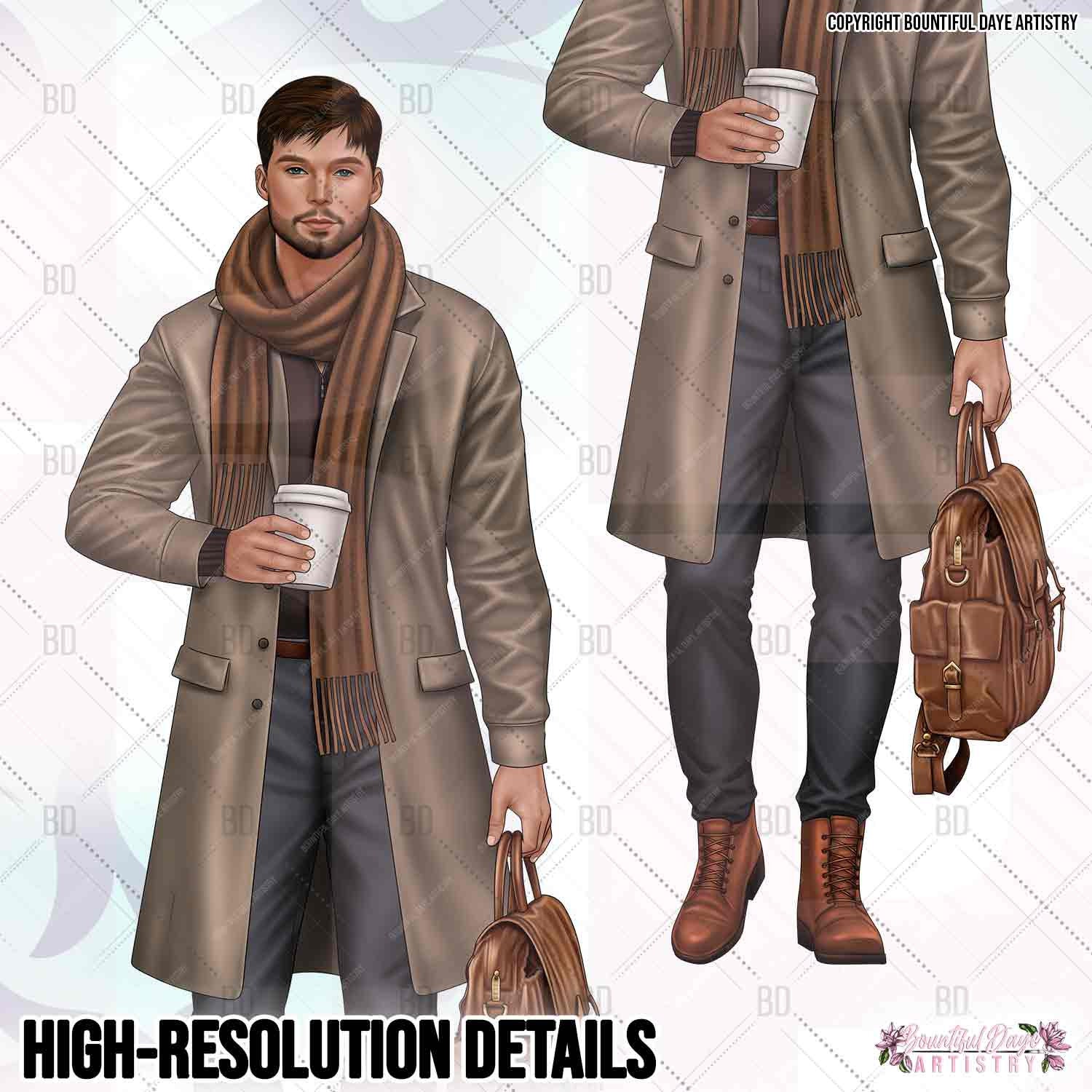 Man Clipart, Boyfriend Clipart, Fall Man Clipart, Winter Man Clipart ...