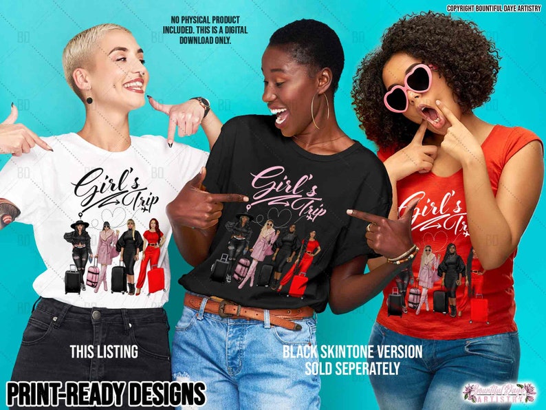 Girl's Trip, PNG Artwork, Lady Boss Clipart, Girl Boss PNG, Girl ...