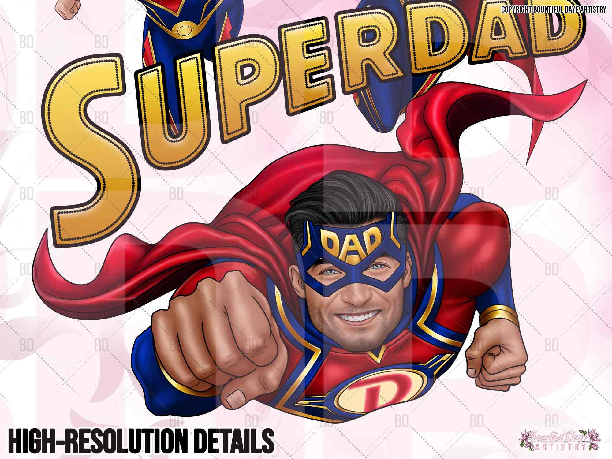 Super Dad Superhero Father's Day Clipart Father Son - Etsy