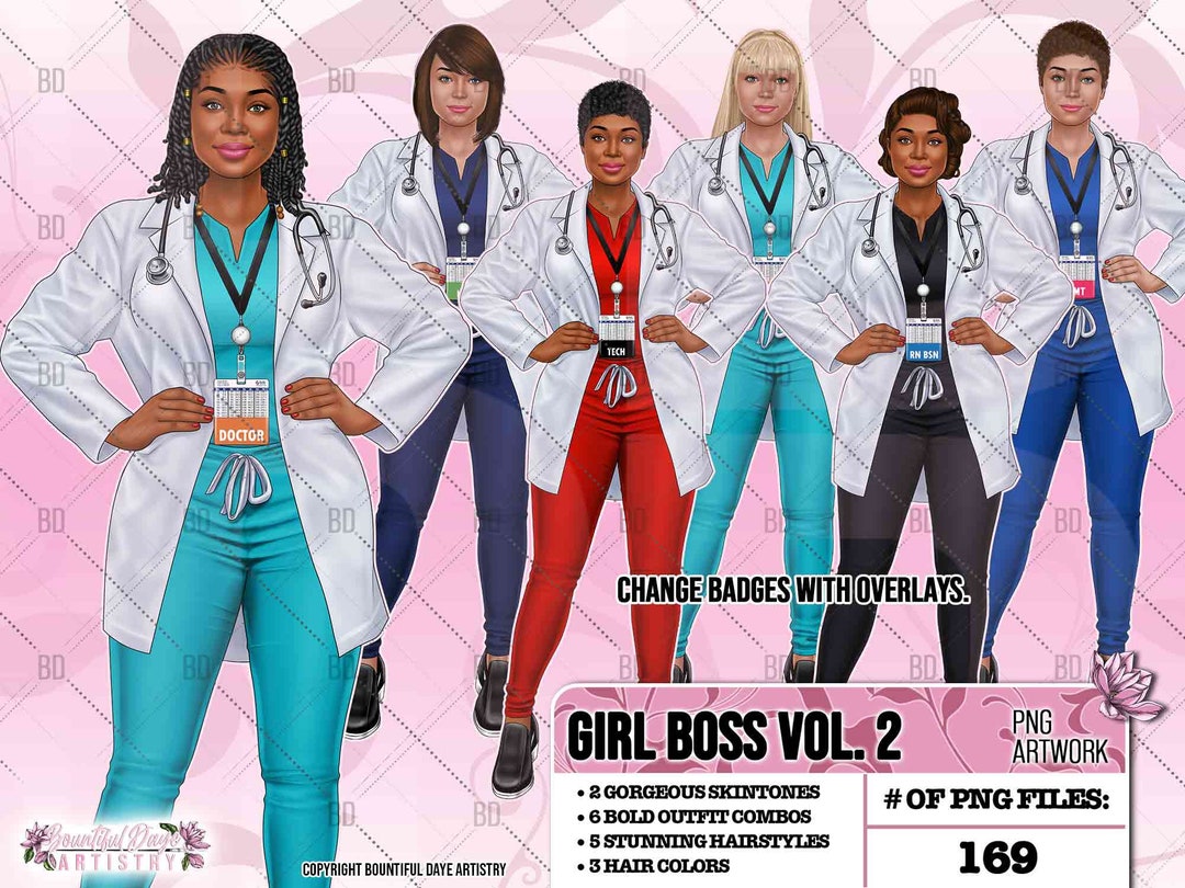 Doctor, RN, EMT Girl Fashion Clipart, Boss Fashion Clipart, Fashion ...