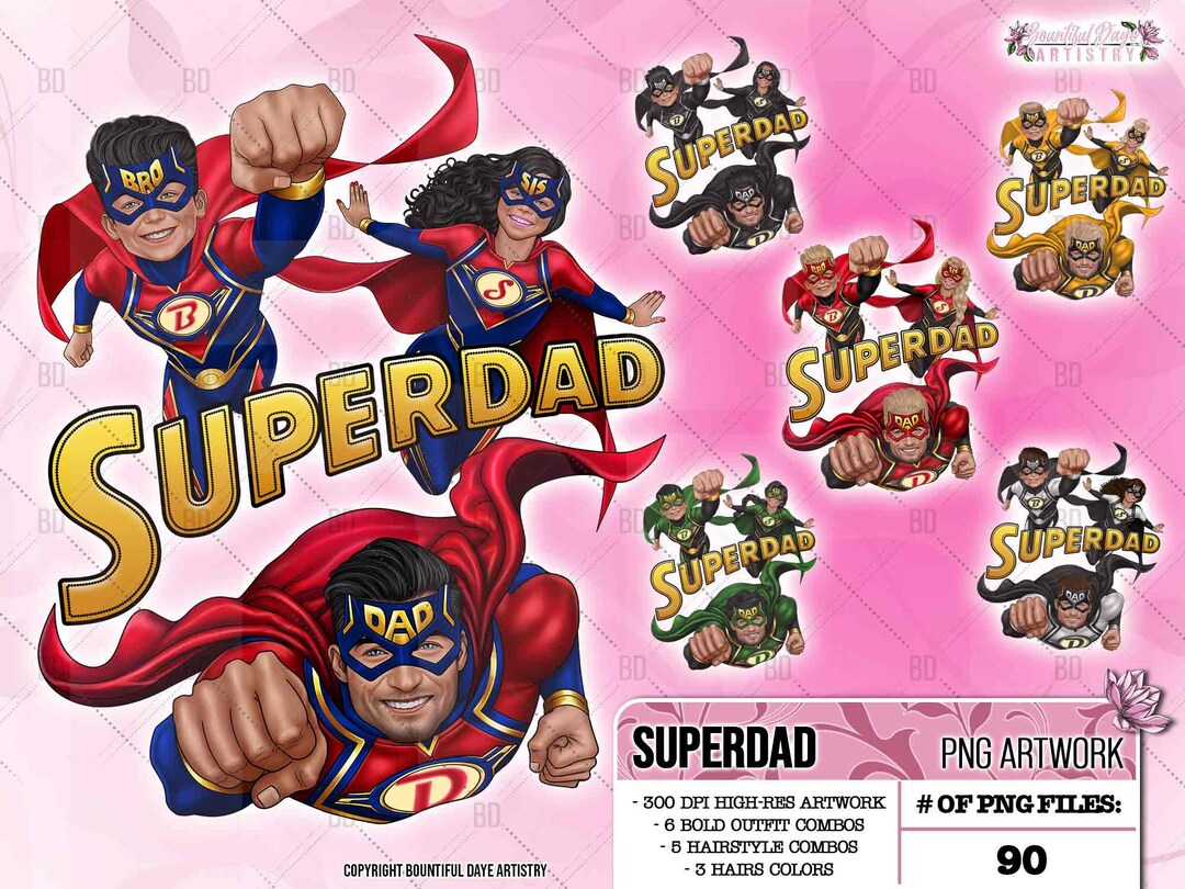 Super Dad, Superhero, Father's Day Clipart, Father Son Clipart, Dad ...