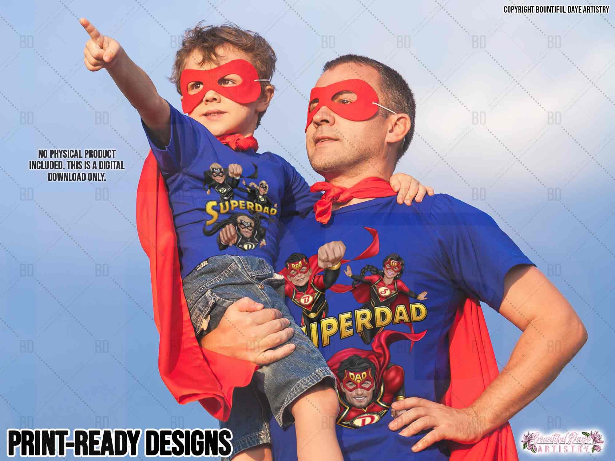 Super Dad, Superhero, Father's Day Clipart, Father Son Clipart, Dad ...