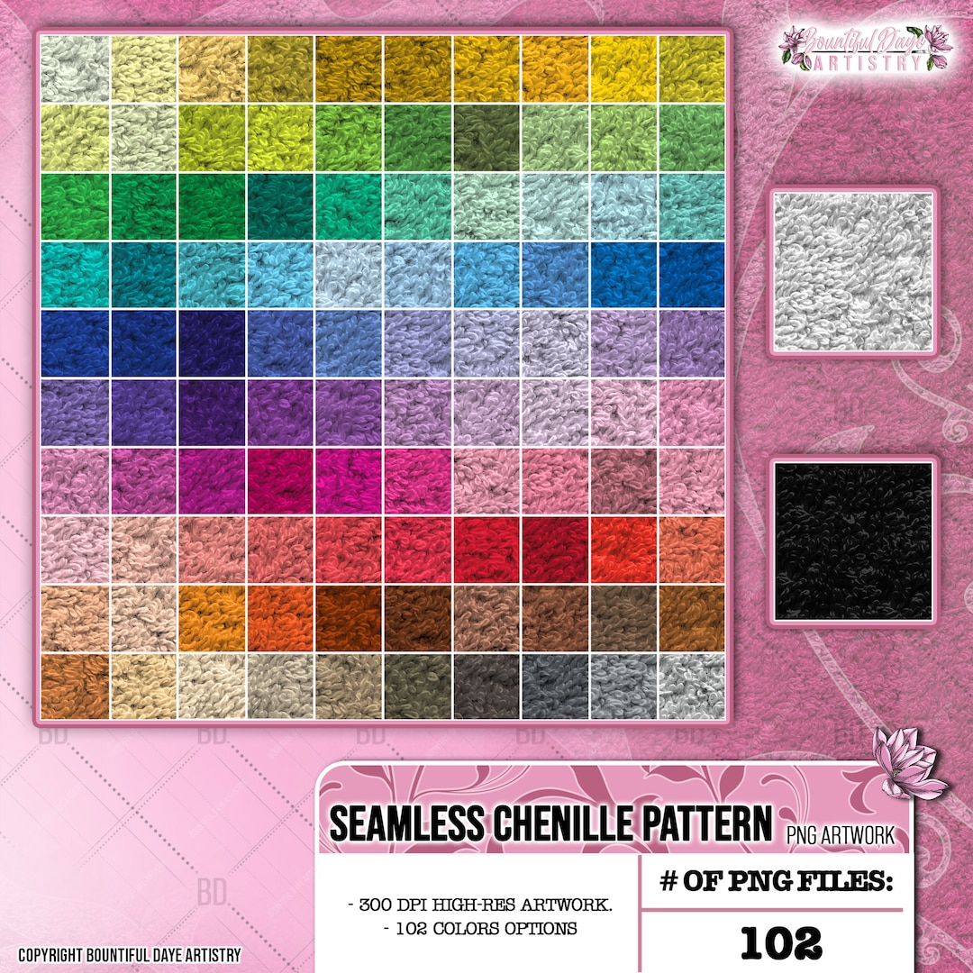 100 Color Seamless Chenille Digital Repeat Pattern - Fabric Patterns ...