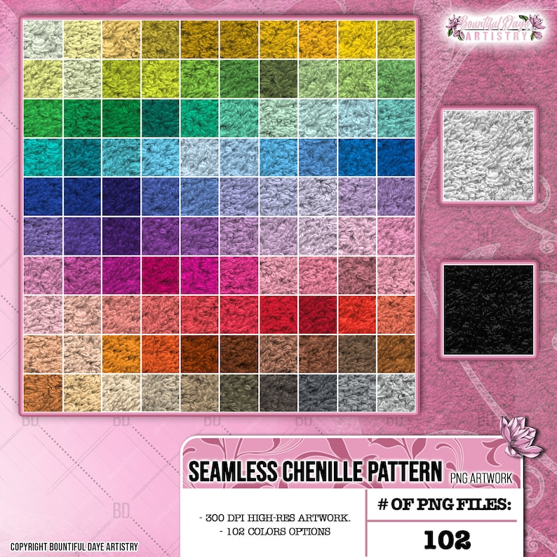 100 Color Seamless Chenille Digital Repeat Pattern - Fabric Patterns ...