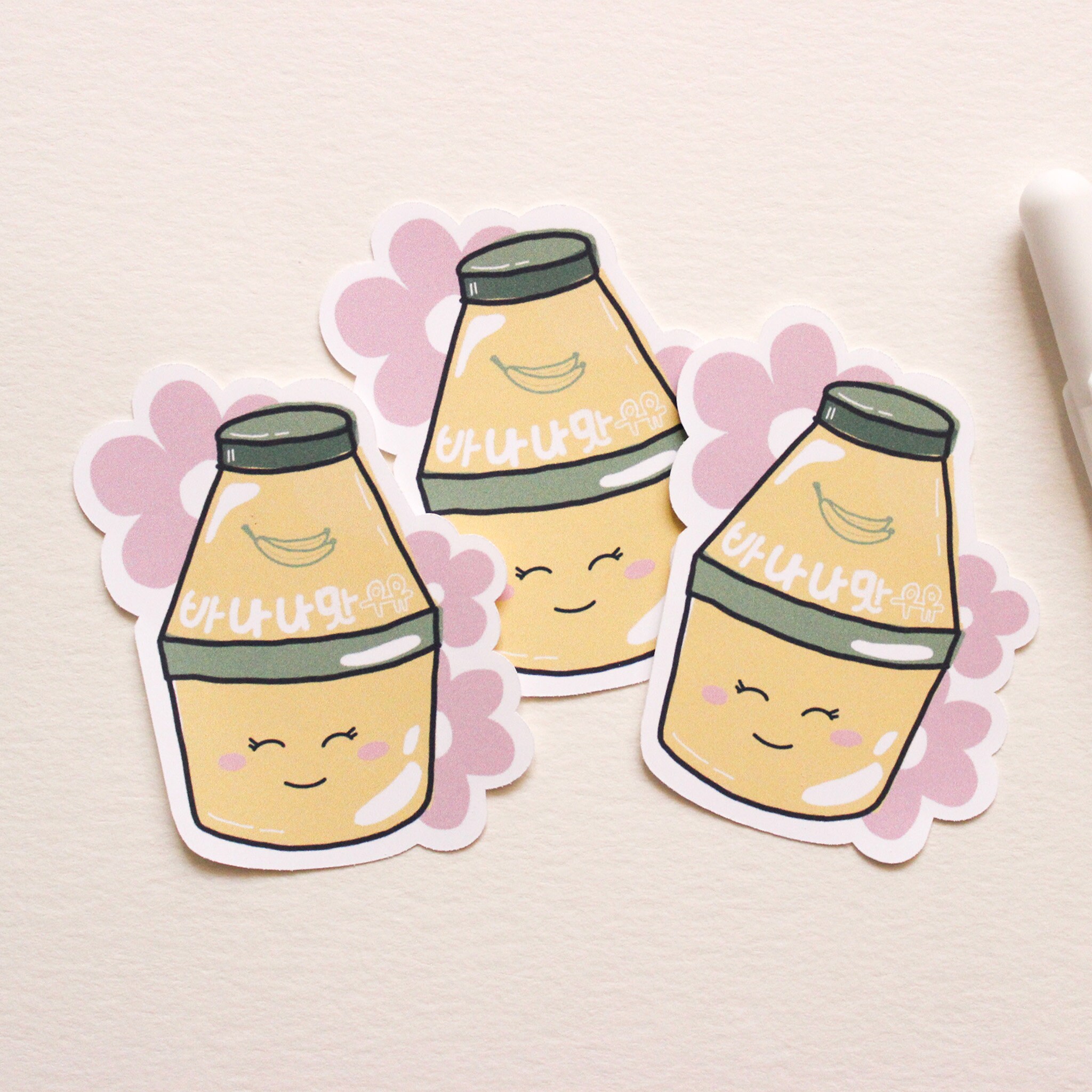Banana Milk Sticker | Korean-inspired Sticker | Waterproof Die-cut ...