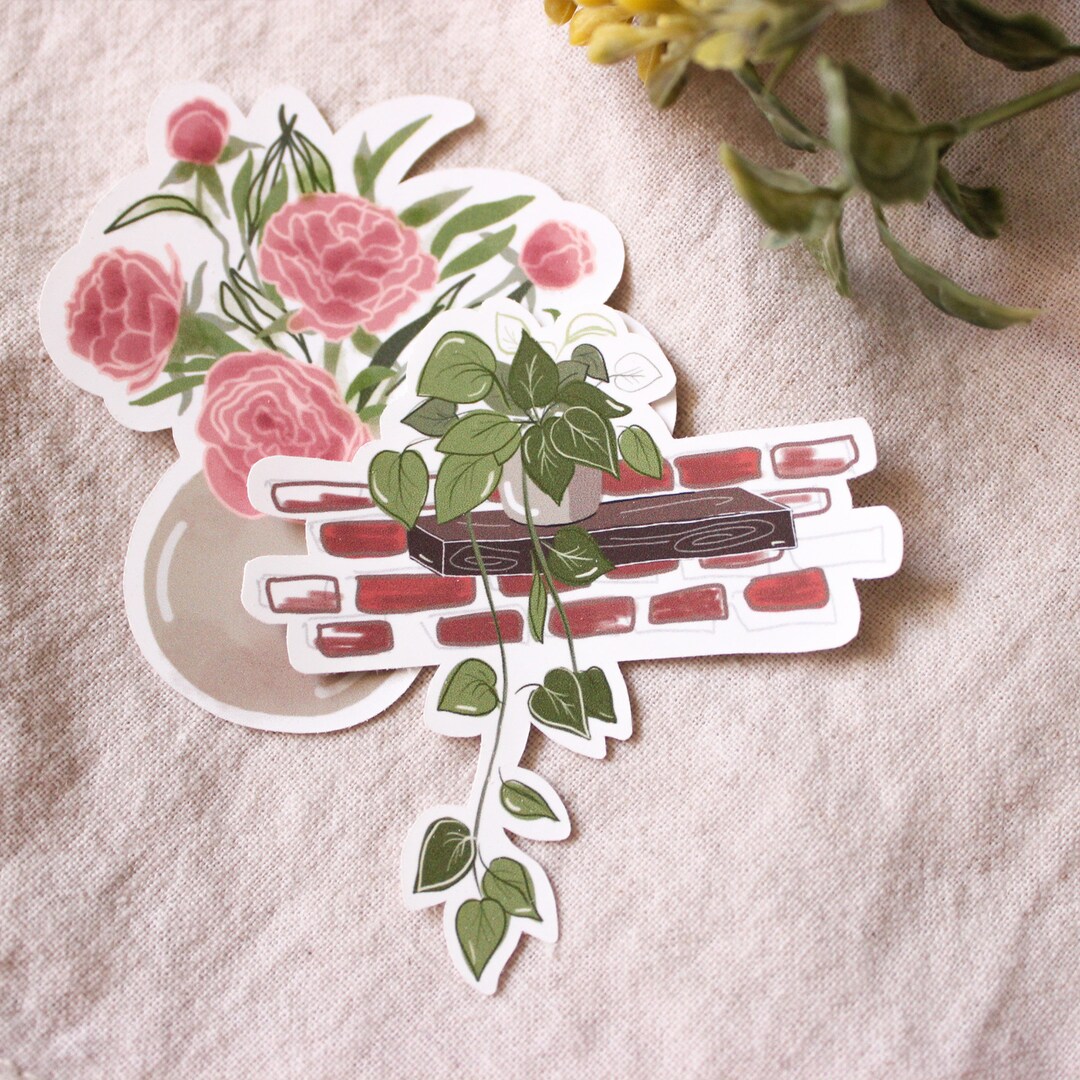Wall Plant Sticker | Waterproof Die-cut Sticker | Water Bottle Sticker ...