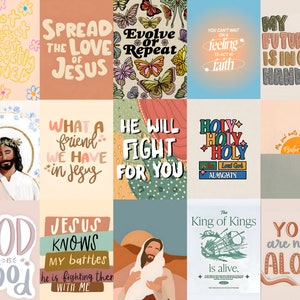 80 PCS Christian Collage Kit Aesthetic Digital Download Bible Verse ...