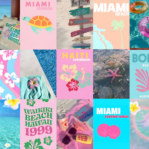 80 PCS Coconut Girl Aesthetic Wall Collage Kit Summer Beach Vibes ...