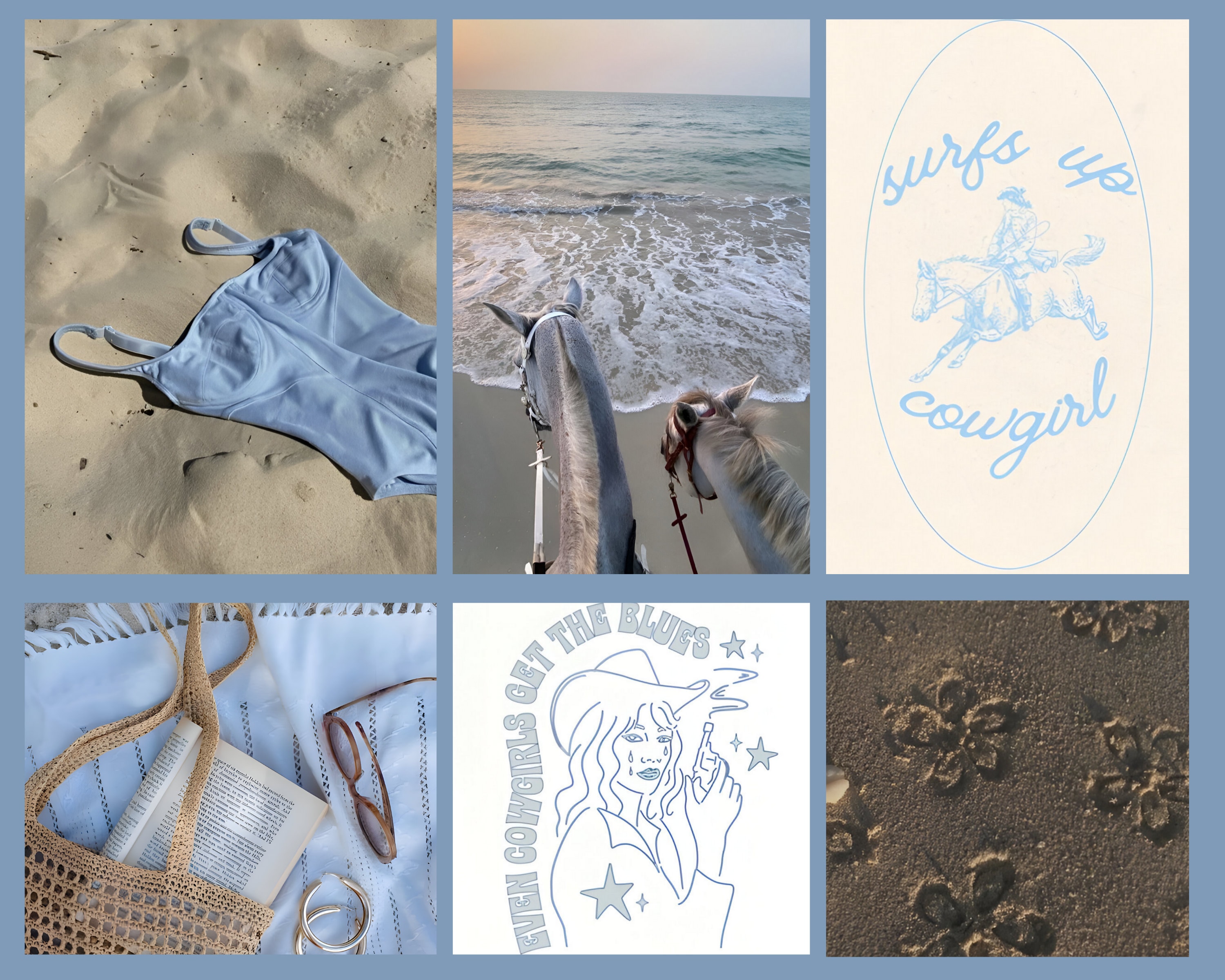 80 PCS Coastal Cowgirl Aesthetic Collage Kit, Vintage Wall Prints ...