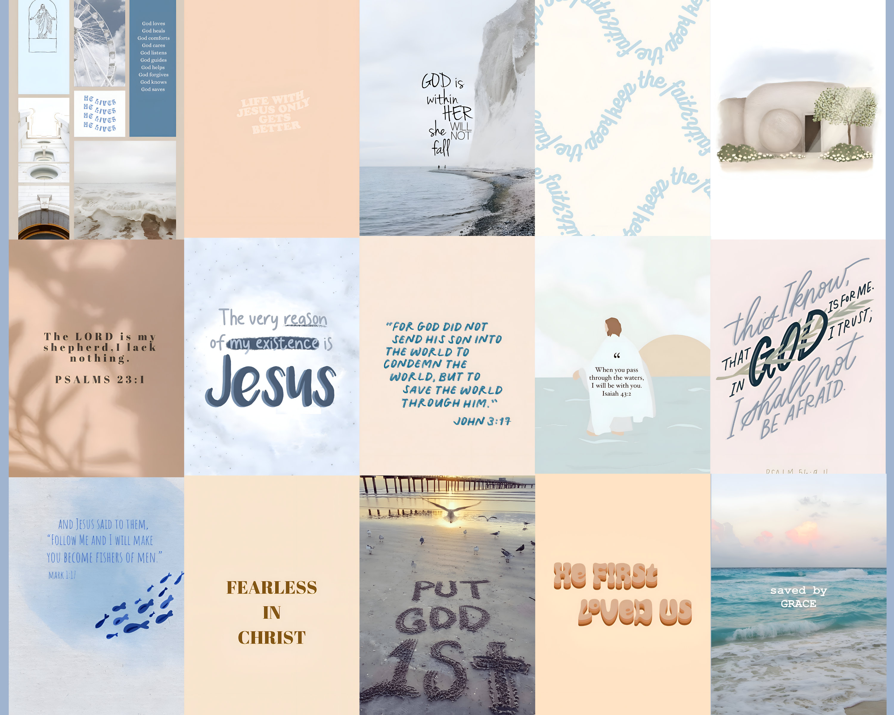 Christian Collage Kit, 80 PCS Faith Decor (digital Download - Etsy