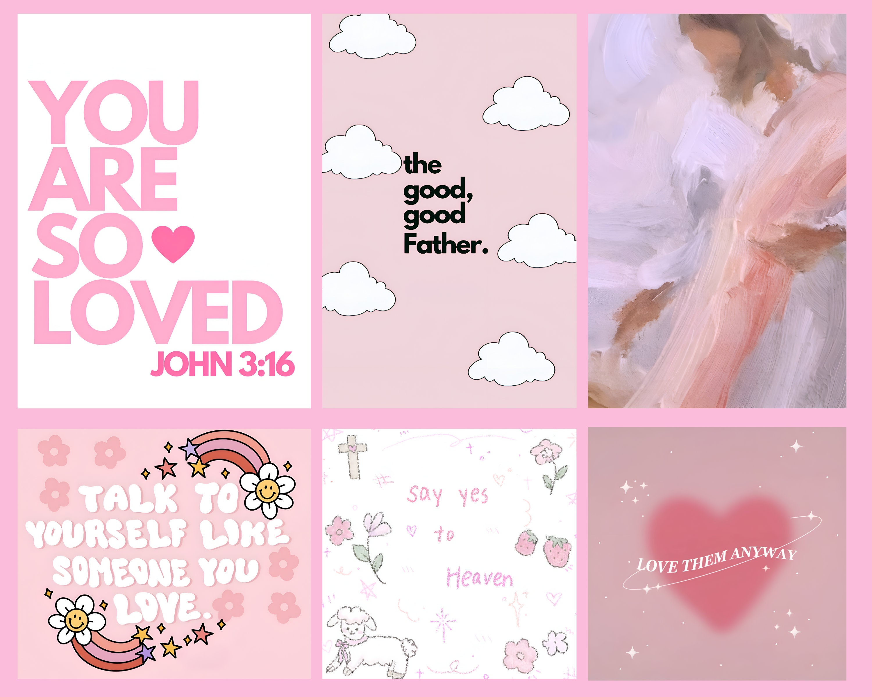 80 PCS Christian Pink Collage Kit Christian Posters Bible - Etsy