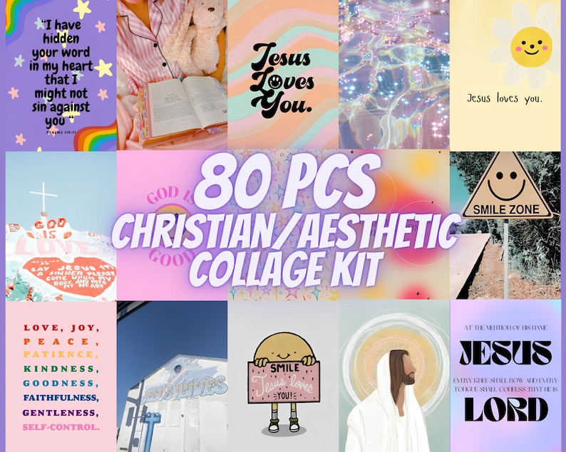 Christian Collage Kit: 80 Bible Verse Prints (digital Download) - Etsy