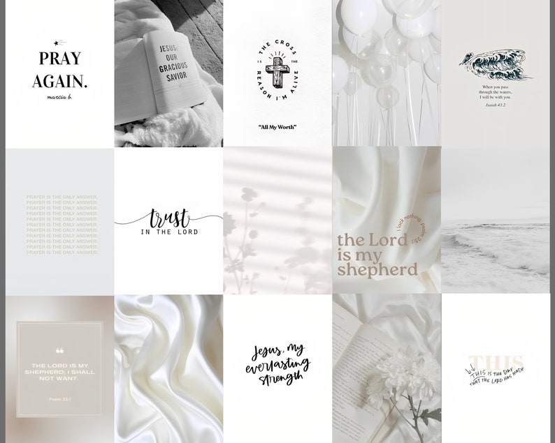 80 PCS Christian Collage Kit Aesthetic Digital Download - Etsy