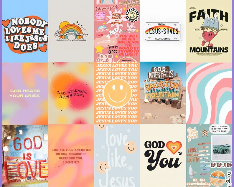 80 PCS Christian Collage Kit Aesthetic Digital Download - Etsy